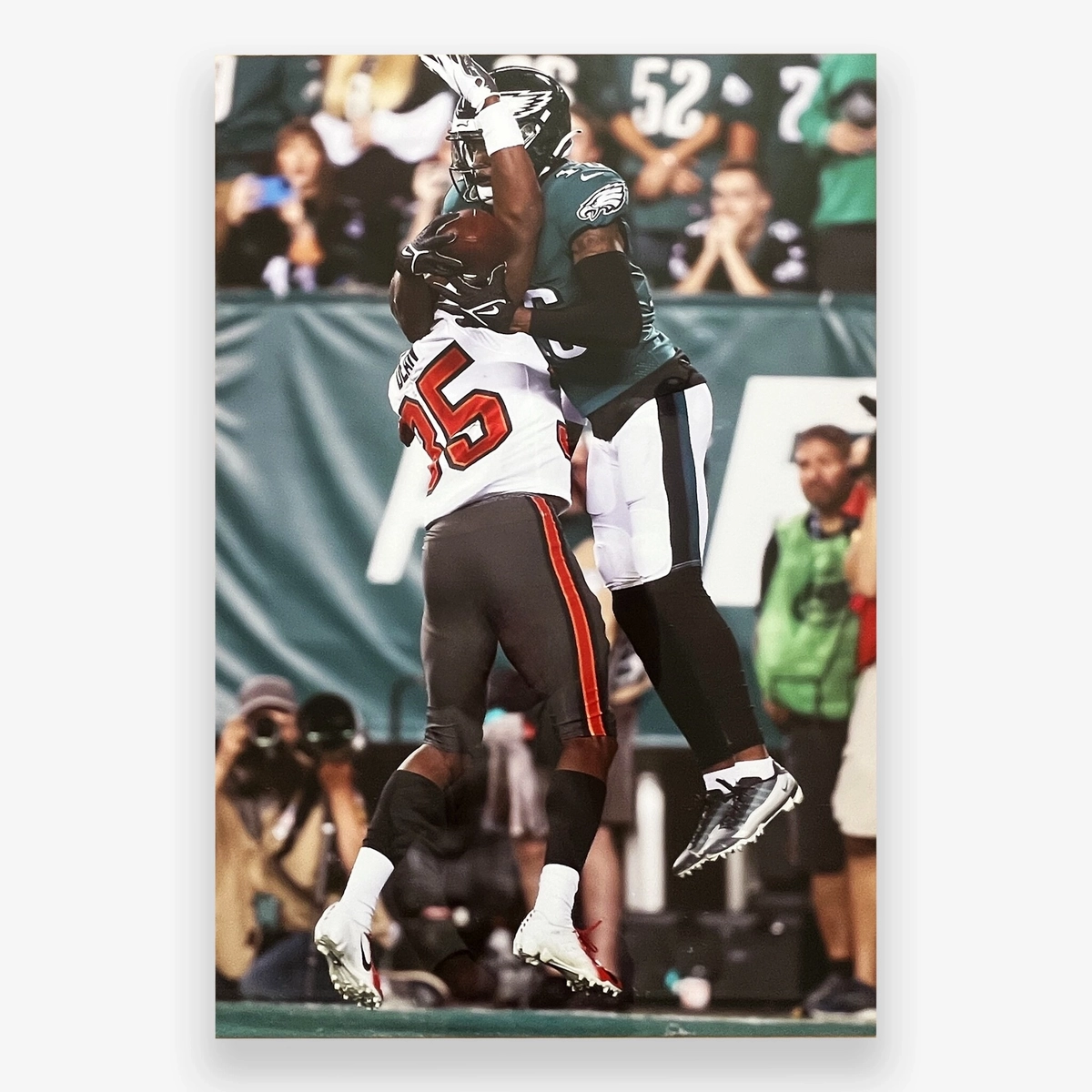 Metal Print of Quez Watkins Making a Catch Over Jamel Dean (Eagles vs ...
