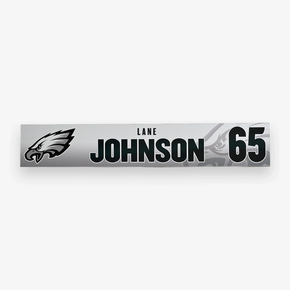 Lane Johnson Game-Used Philadelphia Eagles Locker Name Plate (#65)