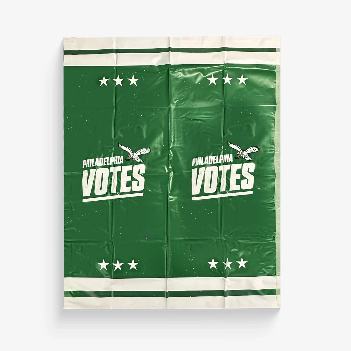 Game-Used Goal Post Pad Wraps - Philadelphia Eagles "Philadelphia Votes ...
