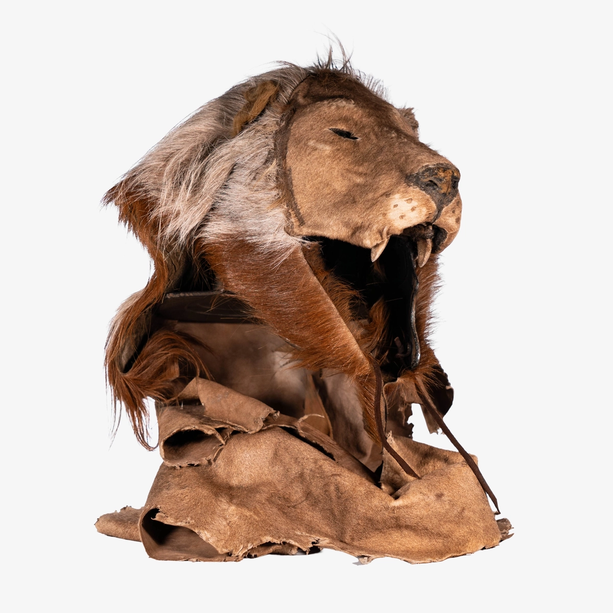 Roman Helmet with Faux Lion Pelt