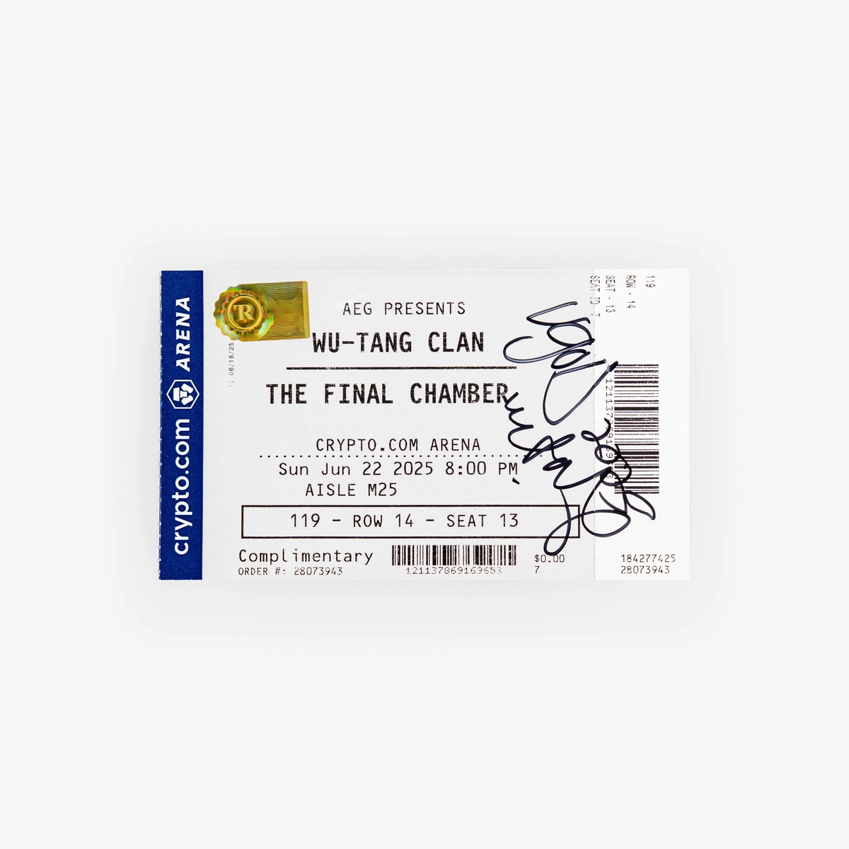 U-God Signed The Final Chamber Signed Ticket (Los Angeles - June 22nd ...