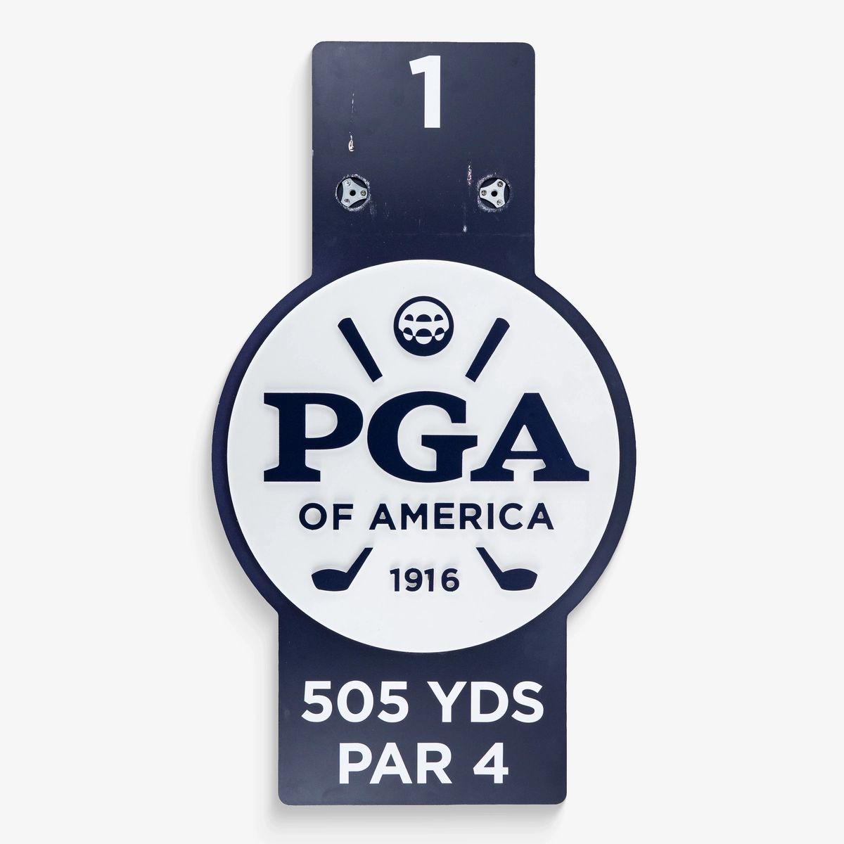 2025 PGA Championship Par/Yardage Sign – Hole 1 (Round 4)