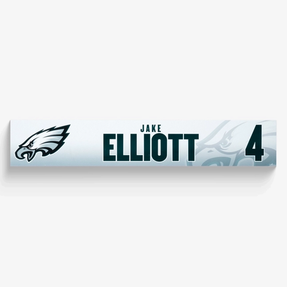 Jake Elliot Game‑Used Philadelphia Eagles Locker Name Plate (#4)