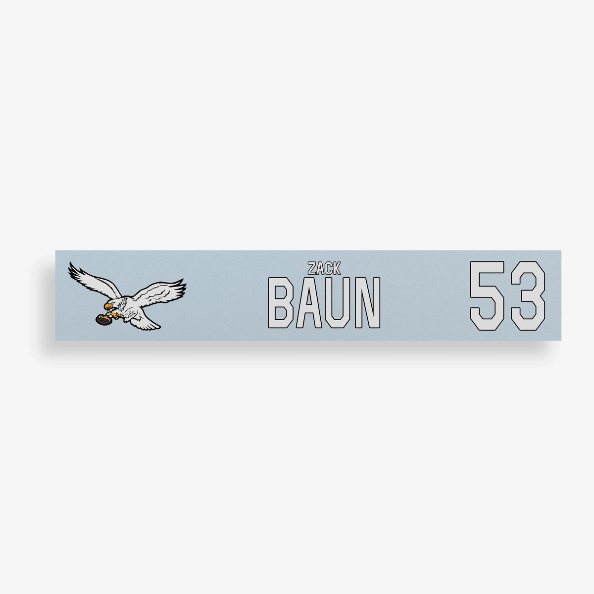 Zack Baun Game-Used Philadelphia Eagles Locker Name Plate (10/26/2025)