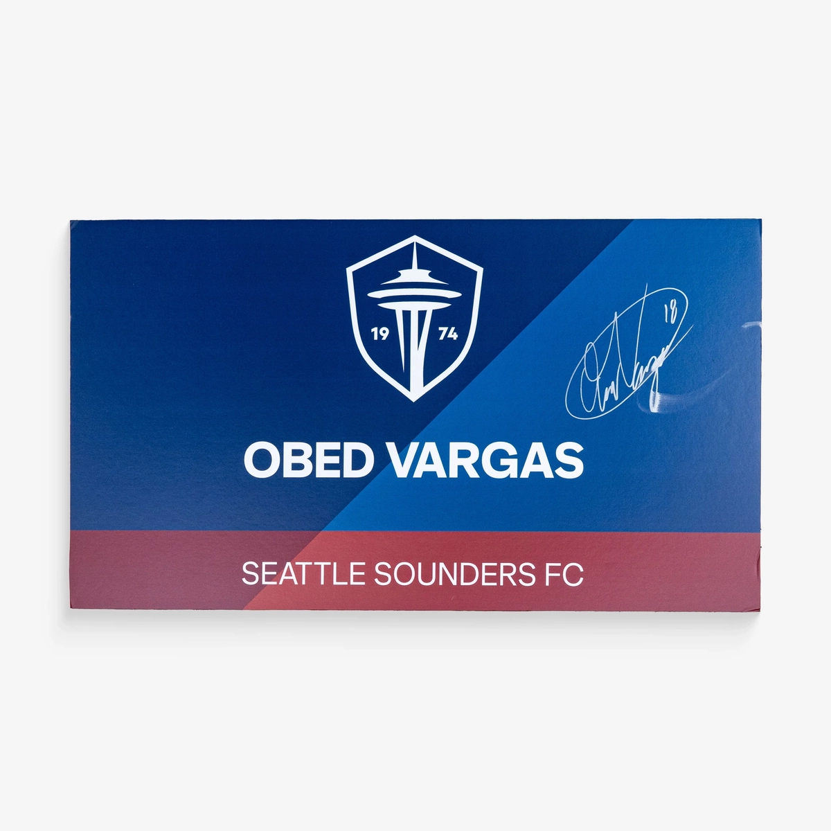 Obed Vargas Autographed Seattle Sounders FC Locker Nameplate – 2025 MLS Media Day