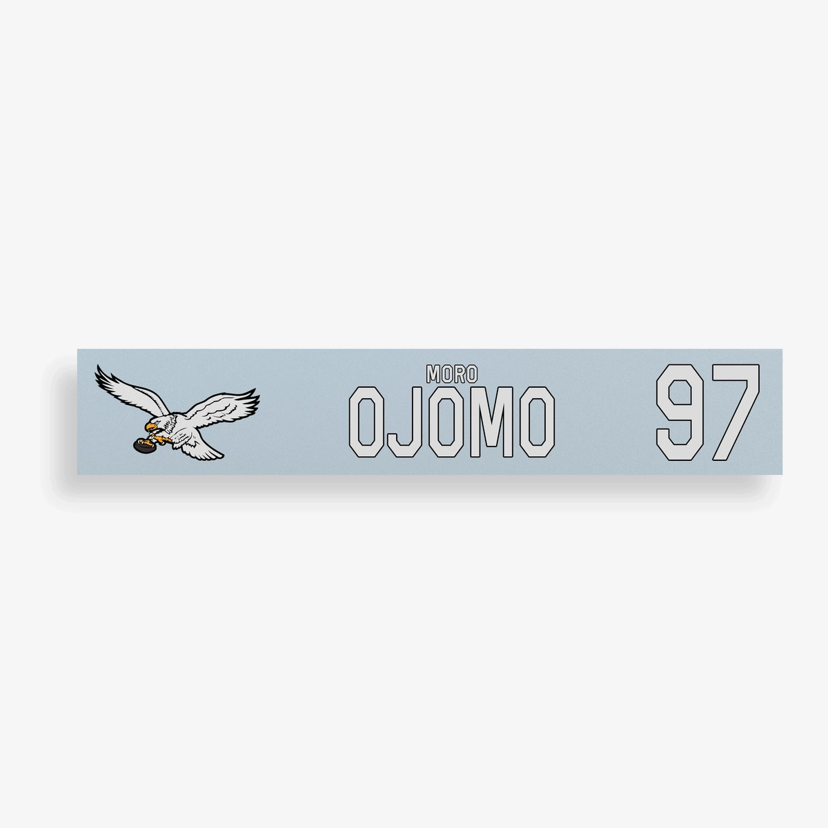 Moro Ojomo Game-Used Philadelphia Eagles Locker Name Plate (10/26/2025)