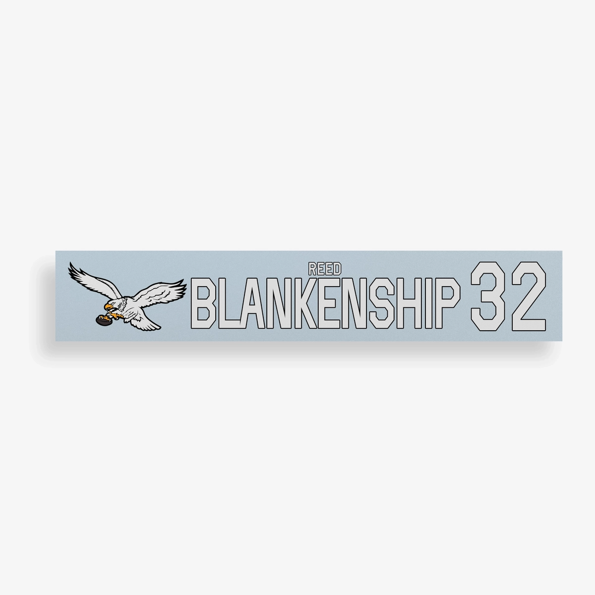 Reed Blankenship Game-Used Philadelphia Eagles Locker Name Plate (10/26 ...